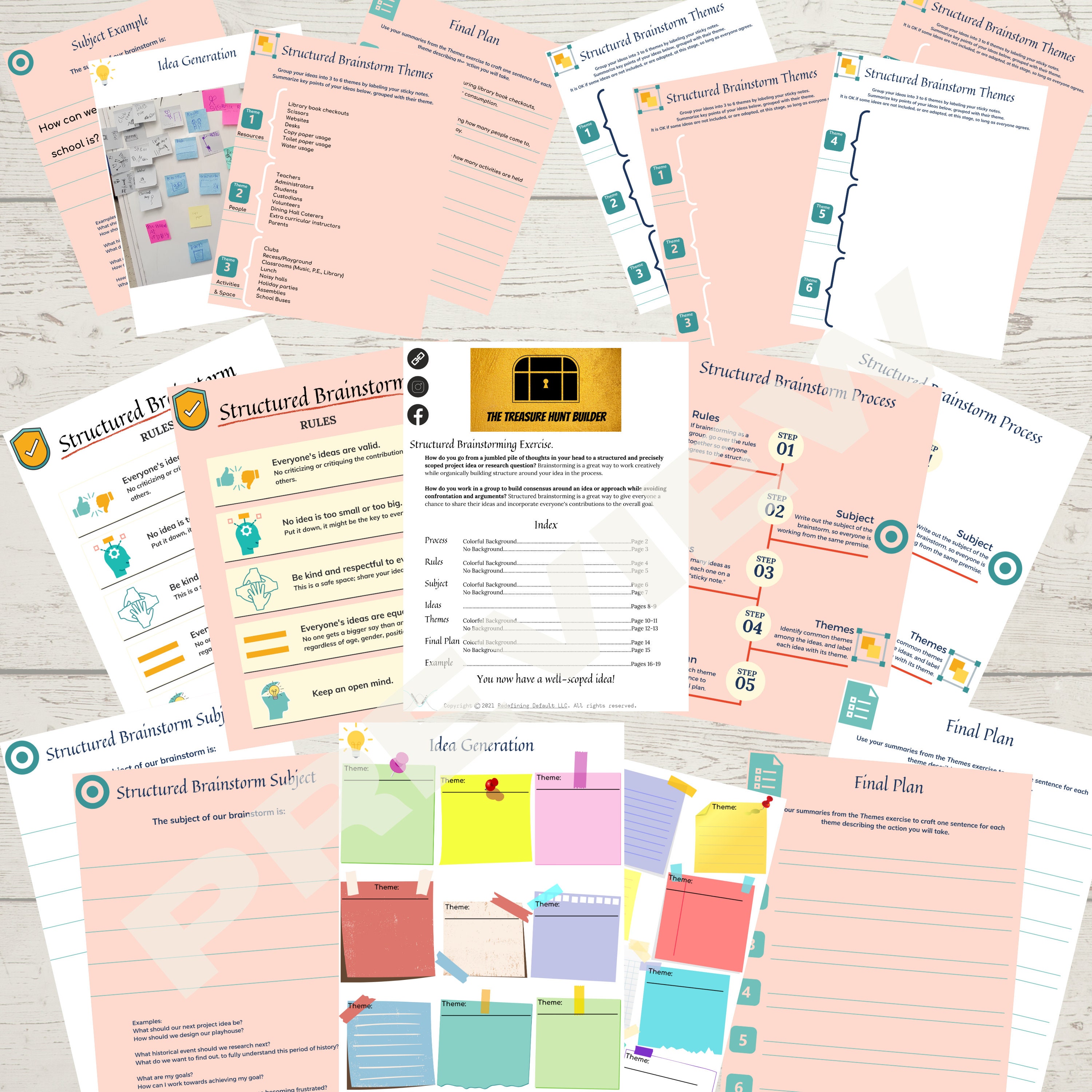 Structured Brainstorming Exercise | Printable Templates | Idea ...