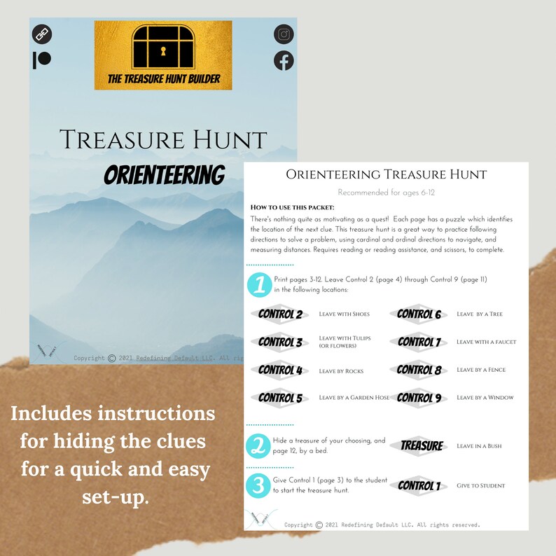 Cardinal Directions Treasure Hunt: Orienteering | an Educational ...