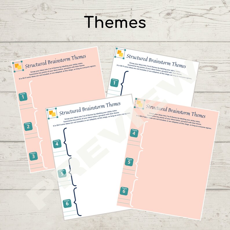 Structured Brainstorming Exercise | Printable Templates | Idea ...