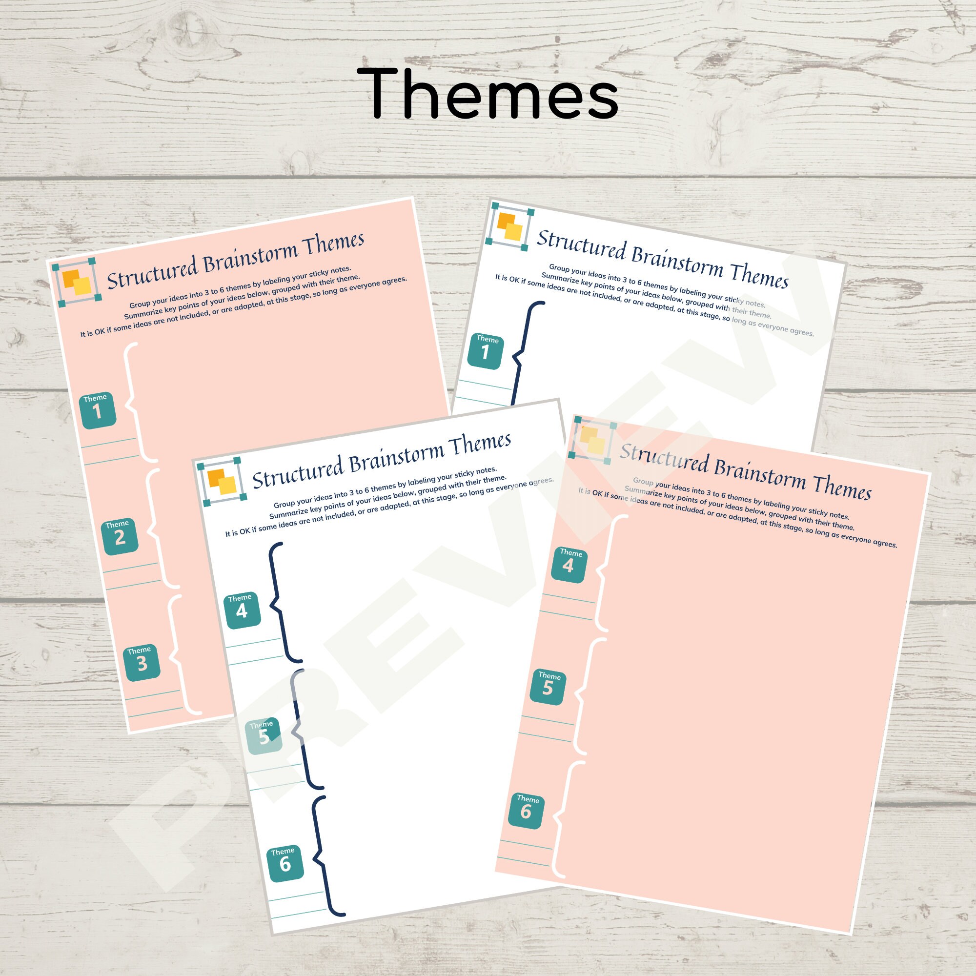 Structured Brainstorming Exercise | Printable Templates | Idea ...