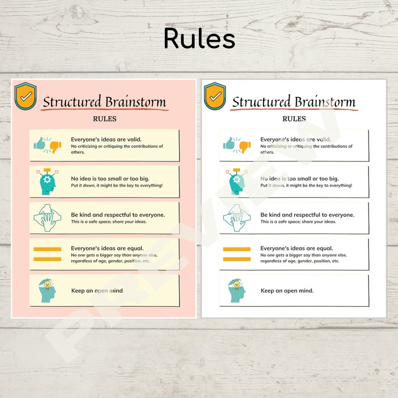 Structured Brainstorming Exercise | Printable Templates | Idea ...