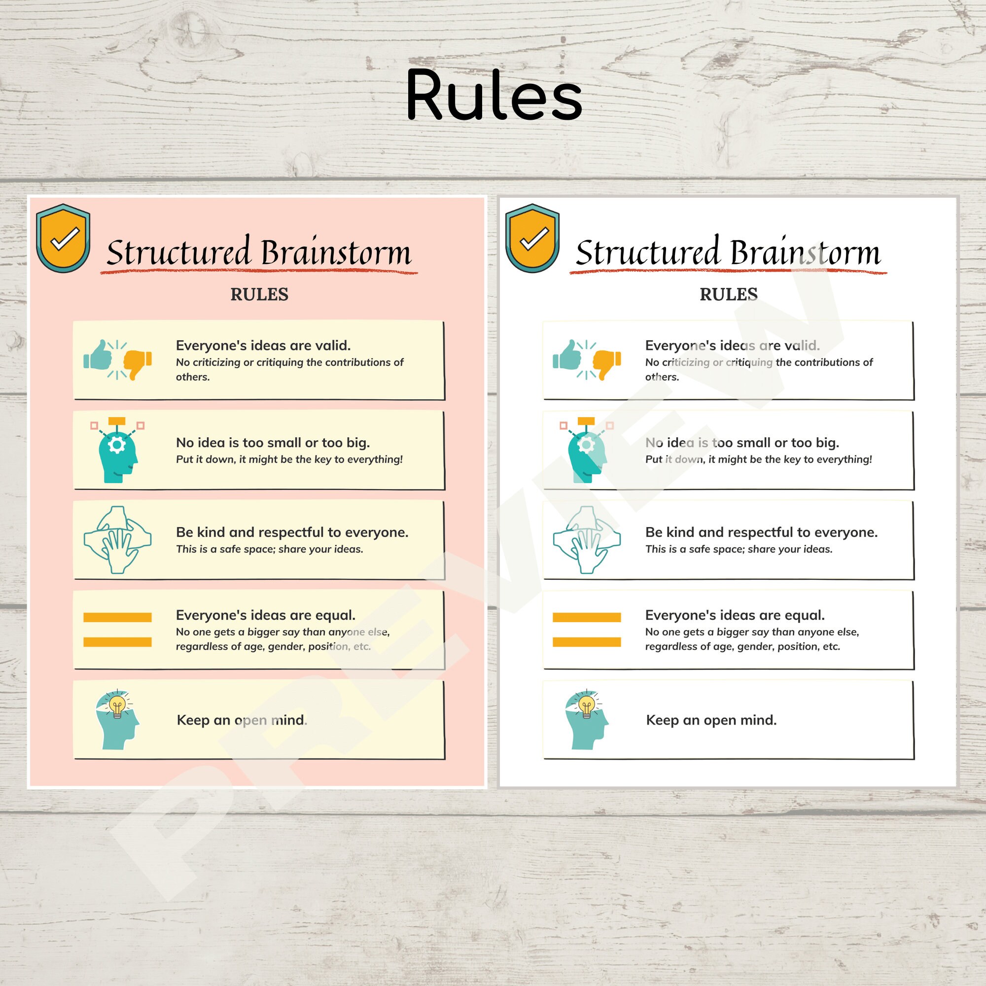 Structured Brainstorming Exercise | Printable Templates | Idea ...