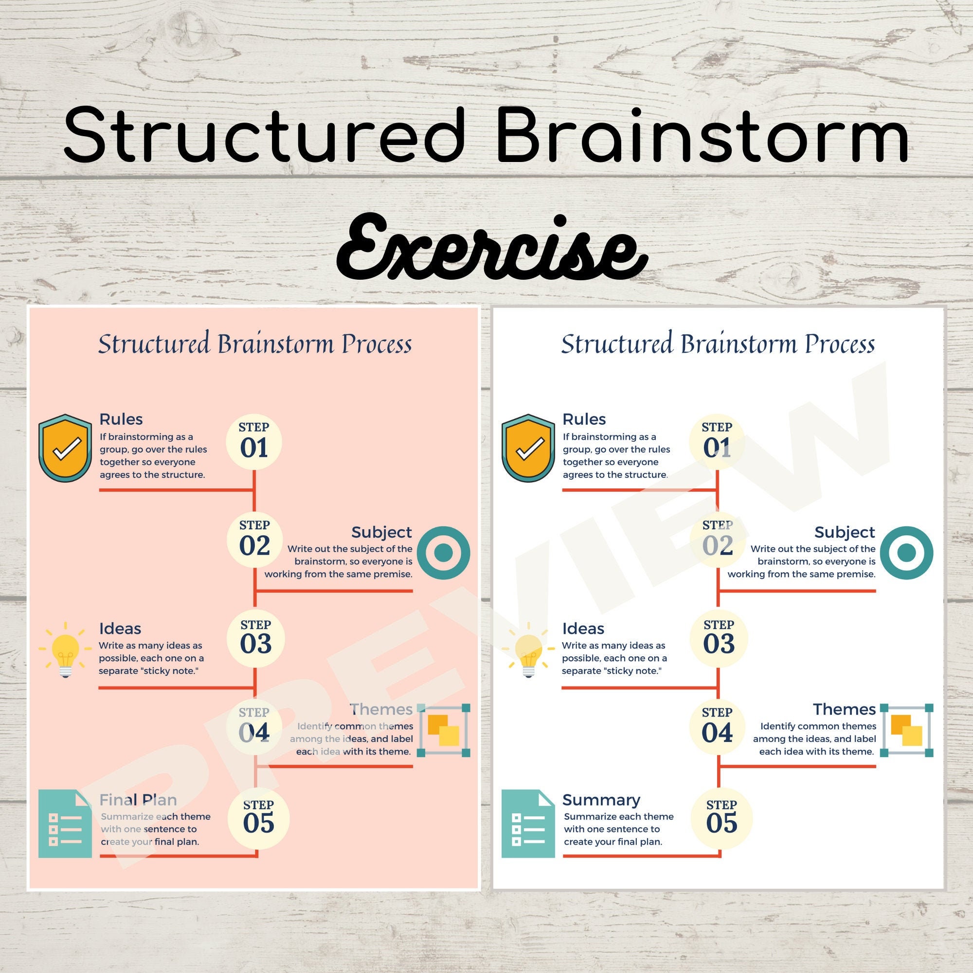 Structured Brainstorming Exercise | Printable Templates | Idea ...