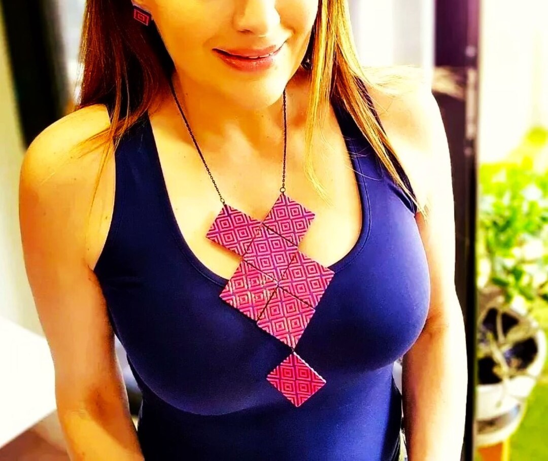 Statement Bib Necklace Modern Geometric T Lightweight