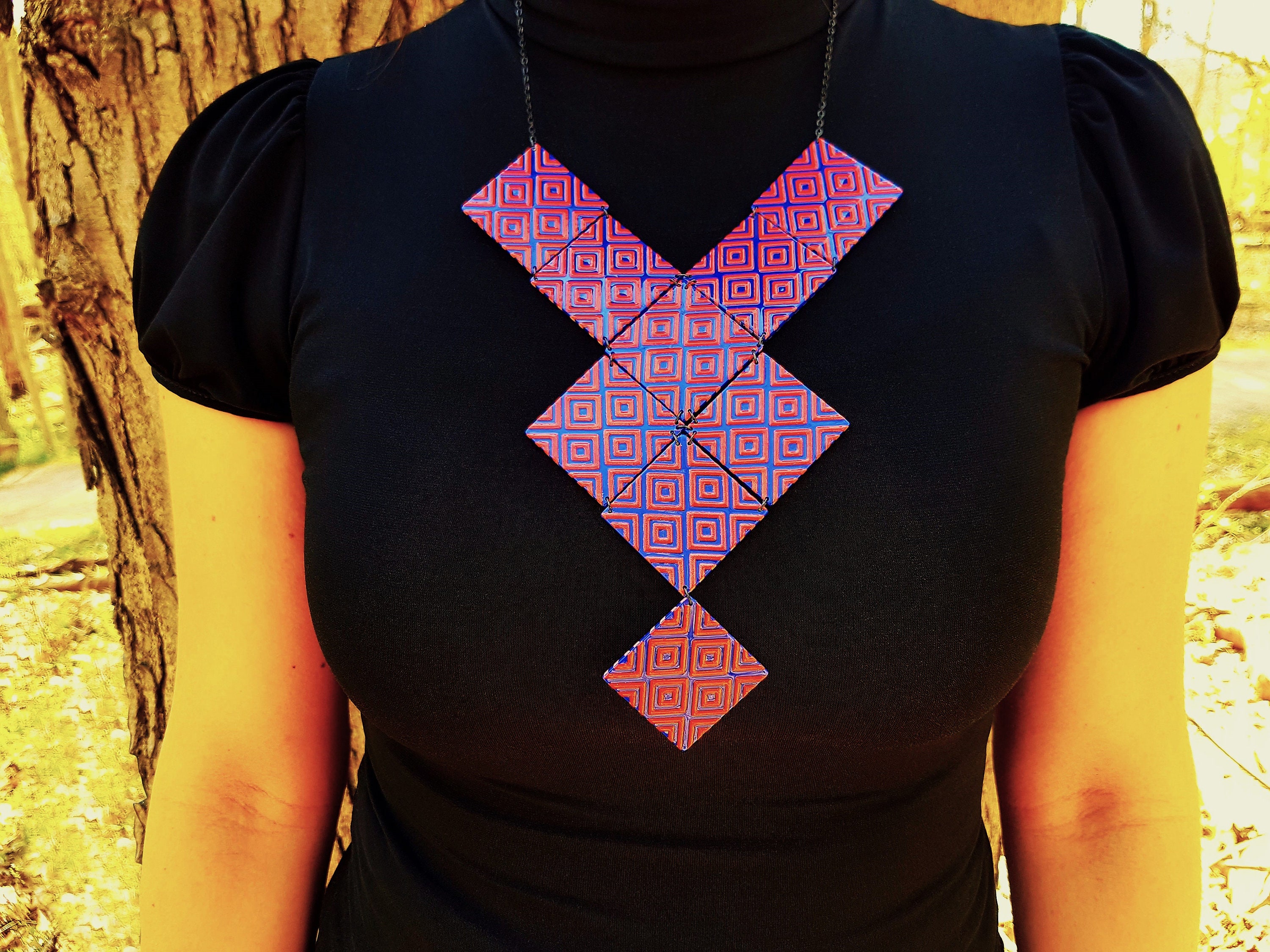 STATEMENT BIB NECKLACE / Modern/ Geometric / Gift / - Etsy