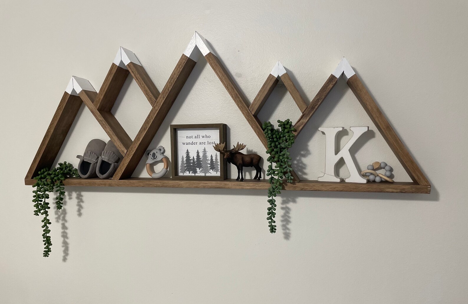 Mountain Snow Shelf 5 Peak Wood Mountain Shelf Rustic - Etsy