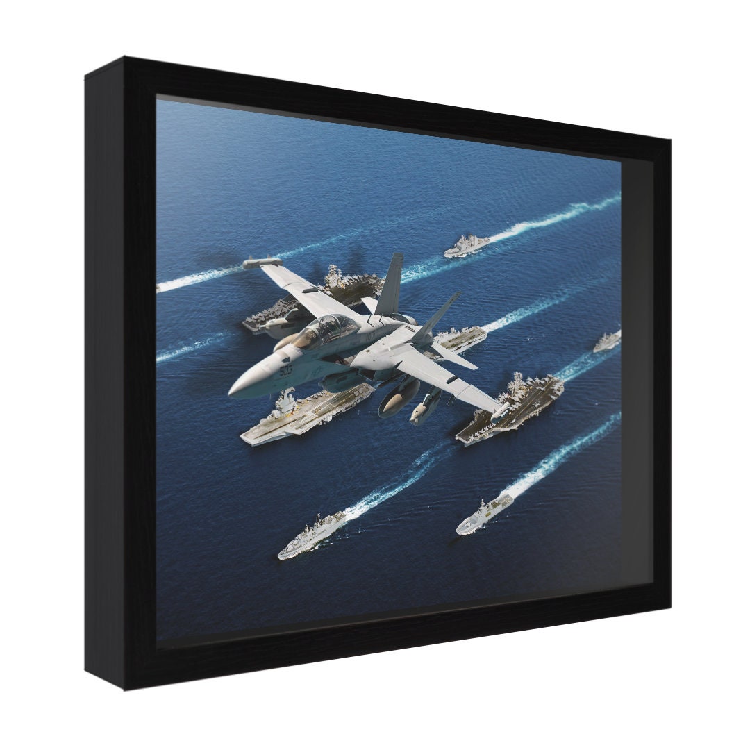 F-18 Fighter Jet & Armada - 3D Shadow Box Frame (11" X 14") - Etsy