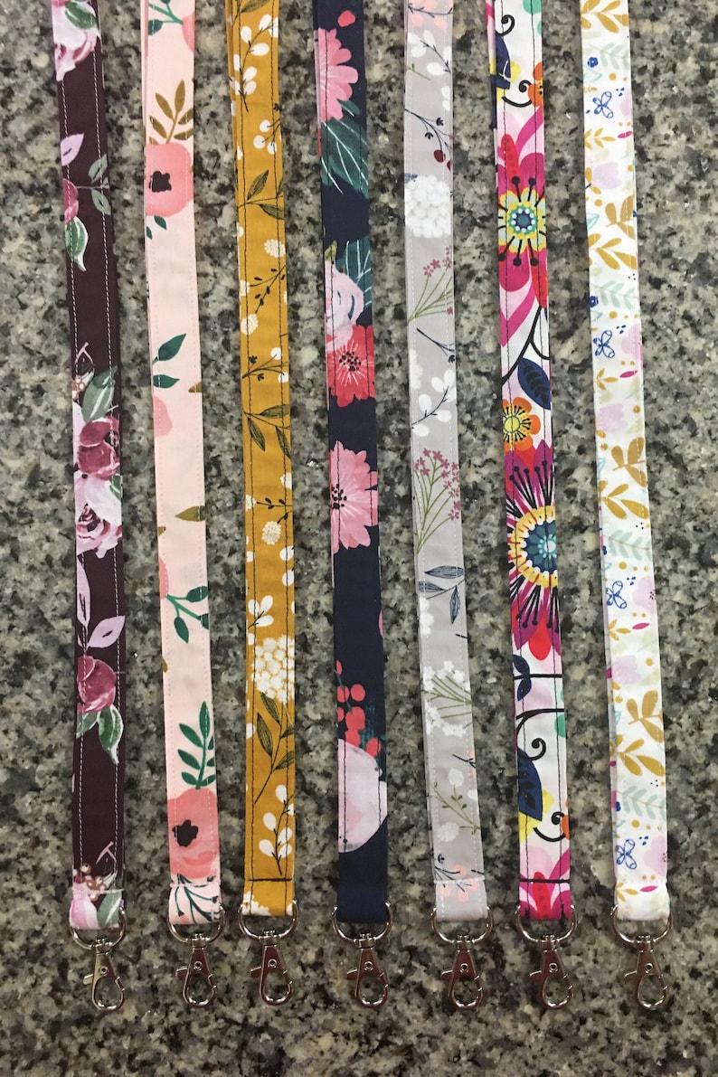 Floral Lanyard / ID Badge Lanyard / Keychain / Lanyard / ID - Etsy