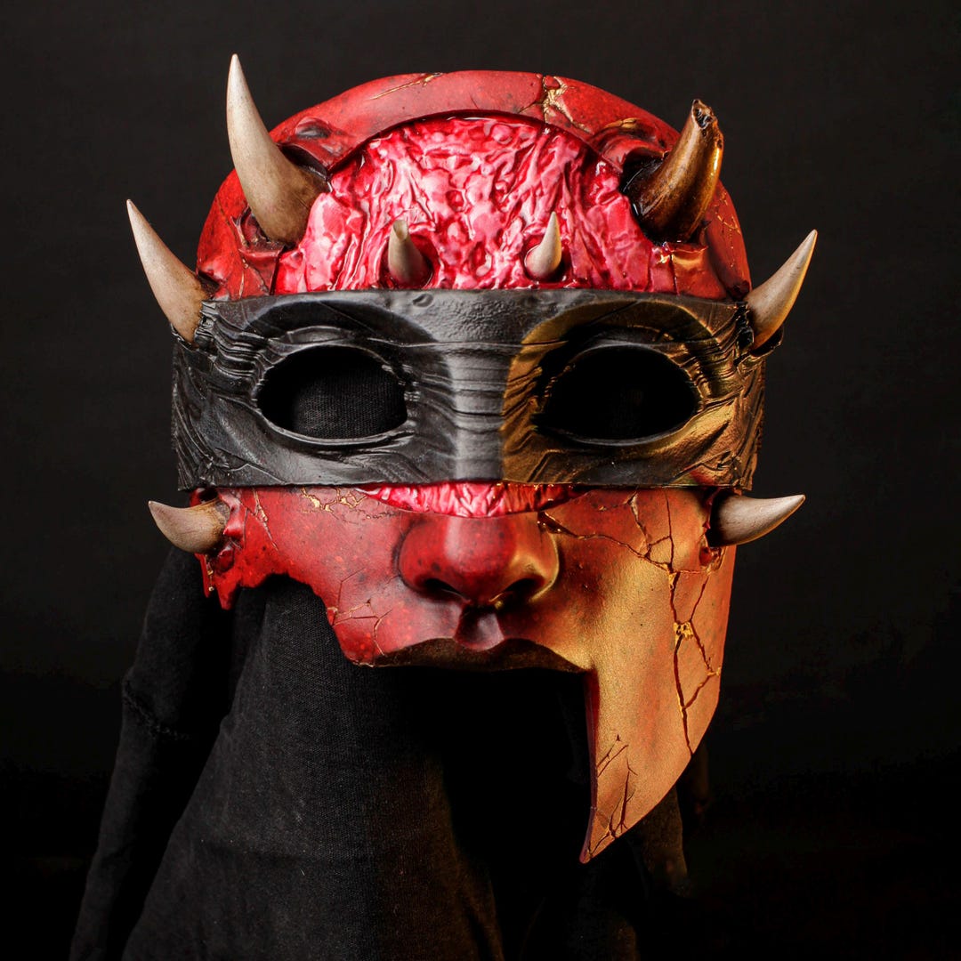 Demon Mask Halloween Greek Lucifer Satanic God Devil Creepy Horns ...
