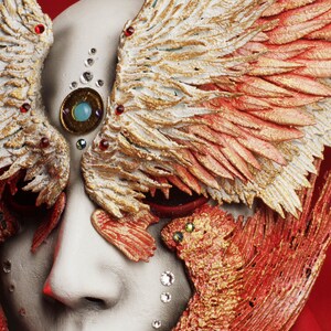 Angel Mask Seraphim Wings Halo Halloween Headpiece Fantasy Goddess ...