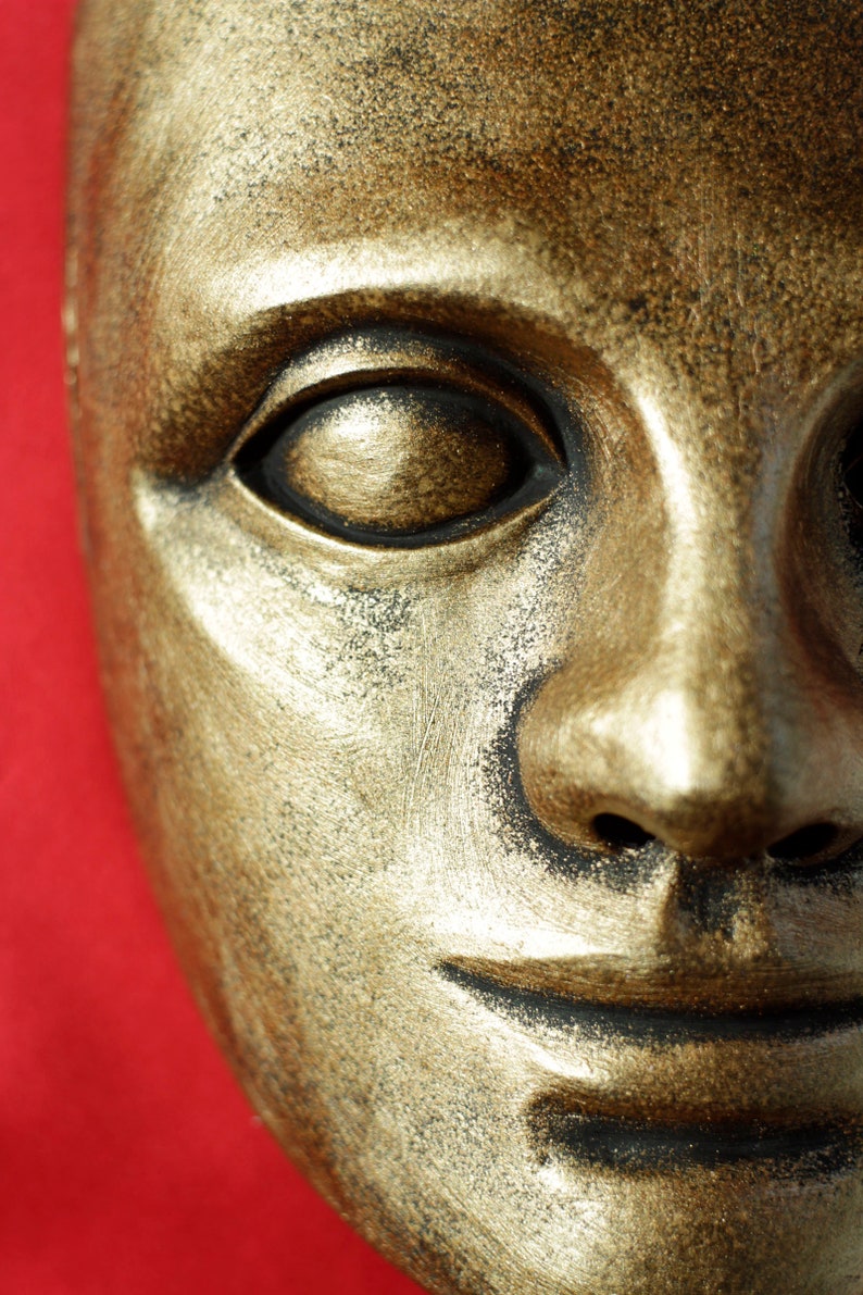 APOLLO God Mask, Greek Mask, Greek Statue Face, Gold Venetian Mask ...