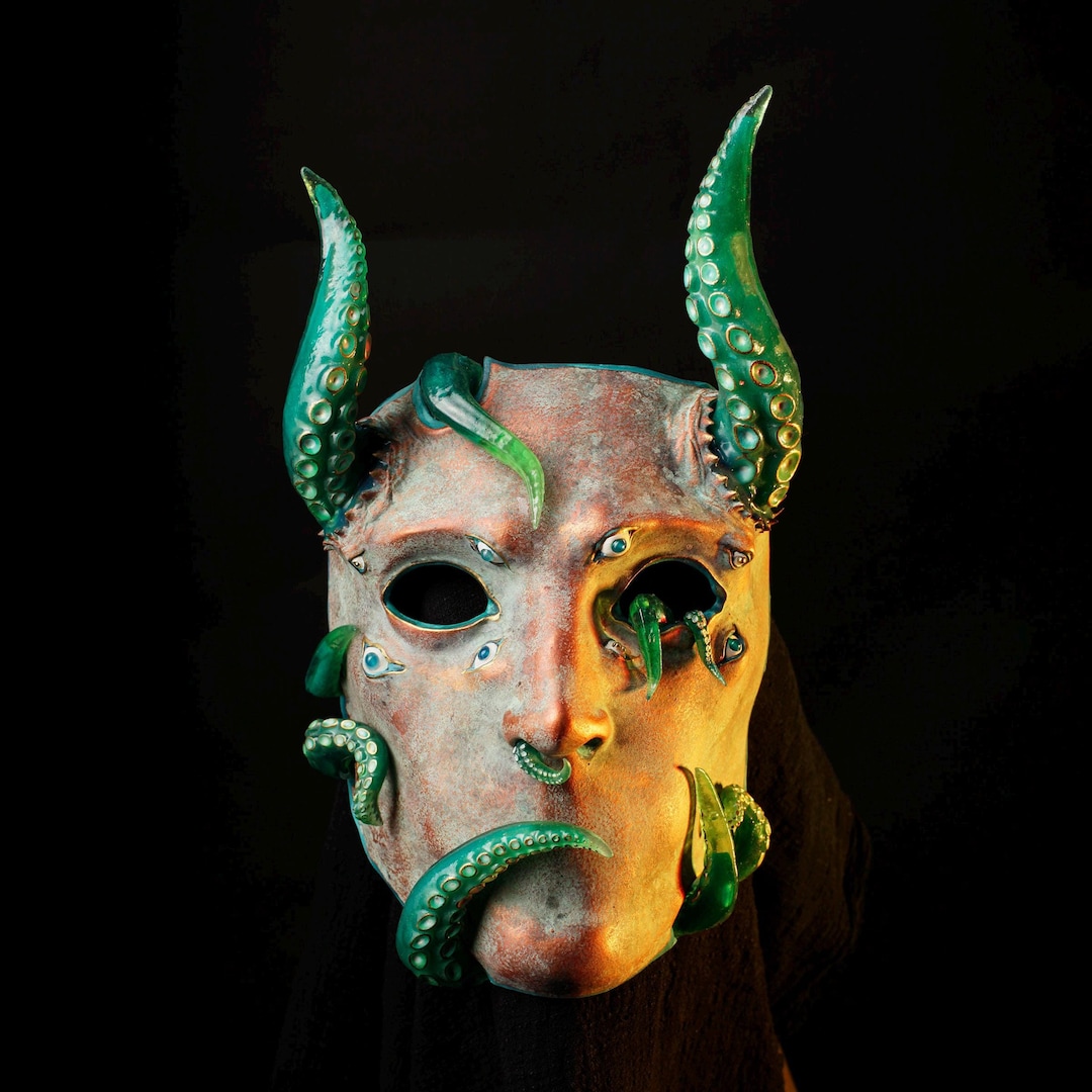 Cthulhu Mask Haloween Cultist Custom Design Steampunk Tentacle ...
