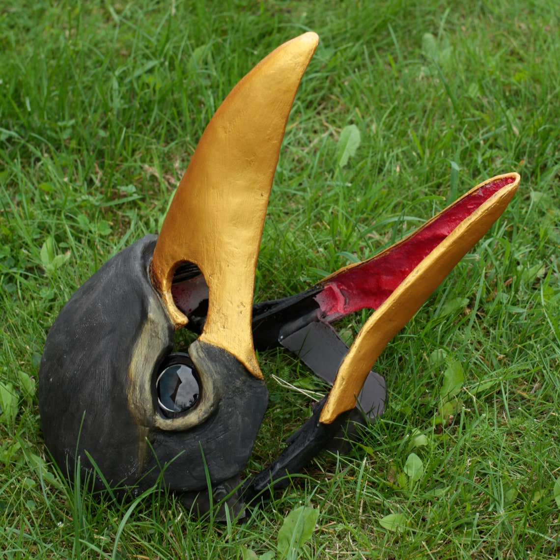 Black Raven Crow Fursuit head helmet mask wuth movable jaw | Etsy