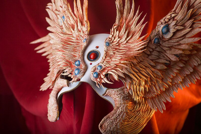 Angel Seraphim Half-face Mask – Winged Masquerade Headpiece, Bridal ...