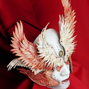 Angel Mask Seraphim Wings Halo Halloween Headpiece Fantasy Goddess ...