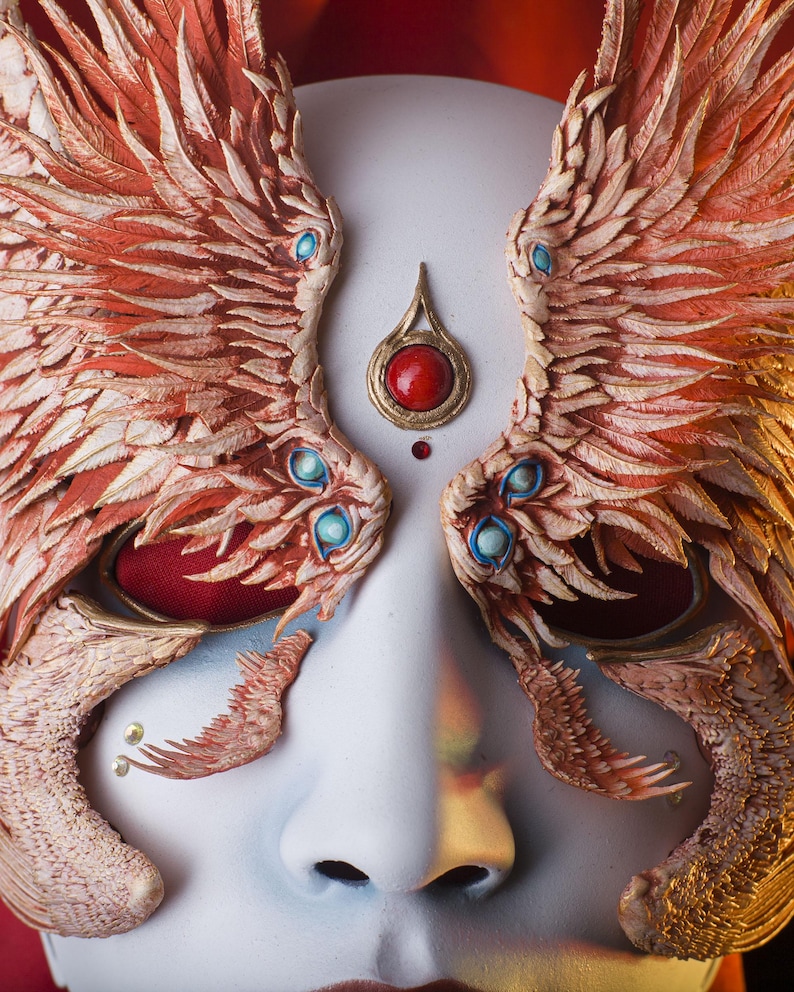 Angel Mask With Wings – Seraphim Feather Headpiece, Masquerade ...