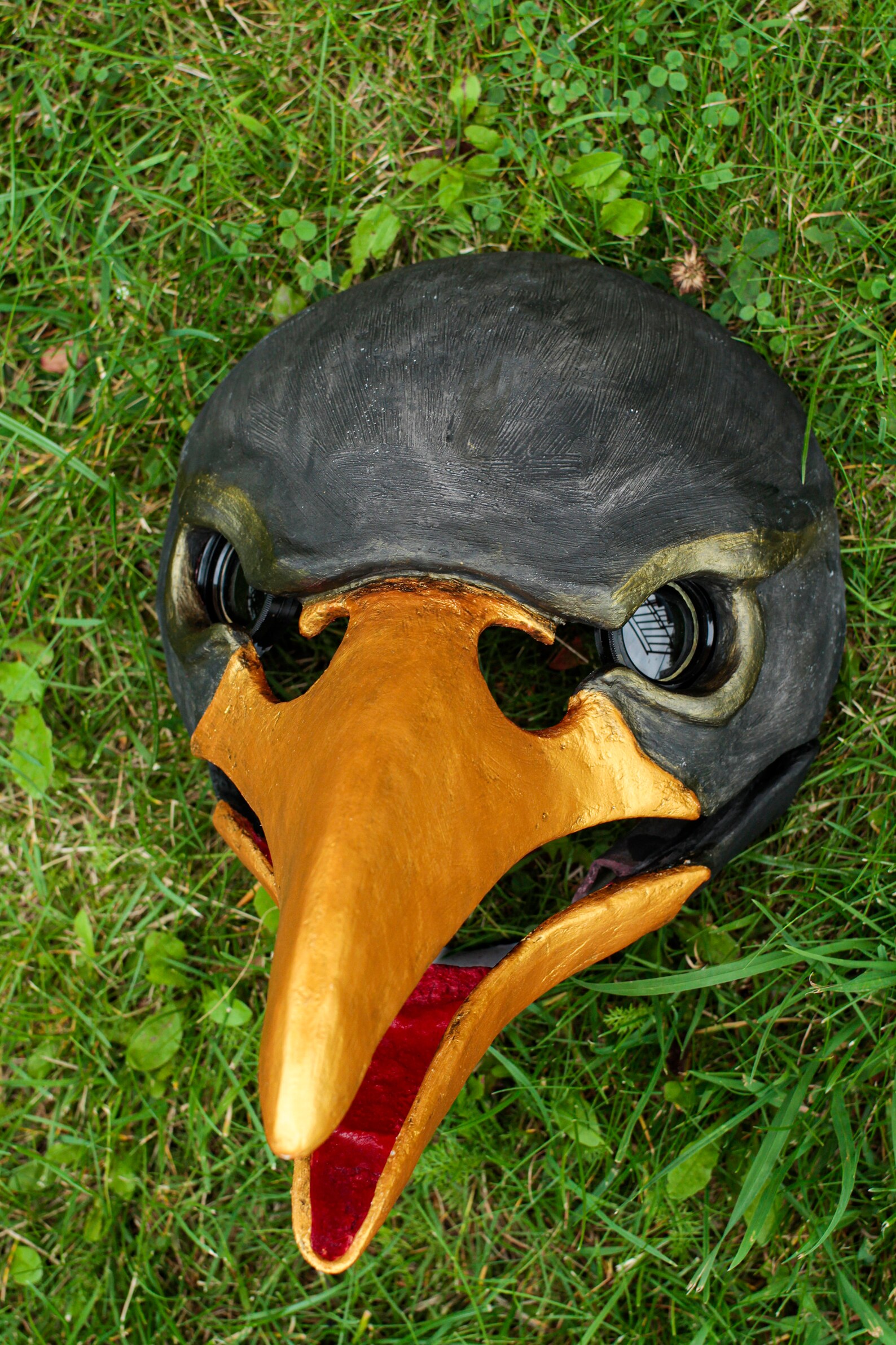 Black Raven Crow Fursuit head helmet mask wuth movable jaw | Etsy