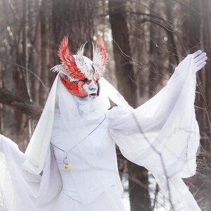 Angel Mask Seraphim Wings Halo Halloween Headpiece Fantasy Goddess ...