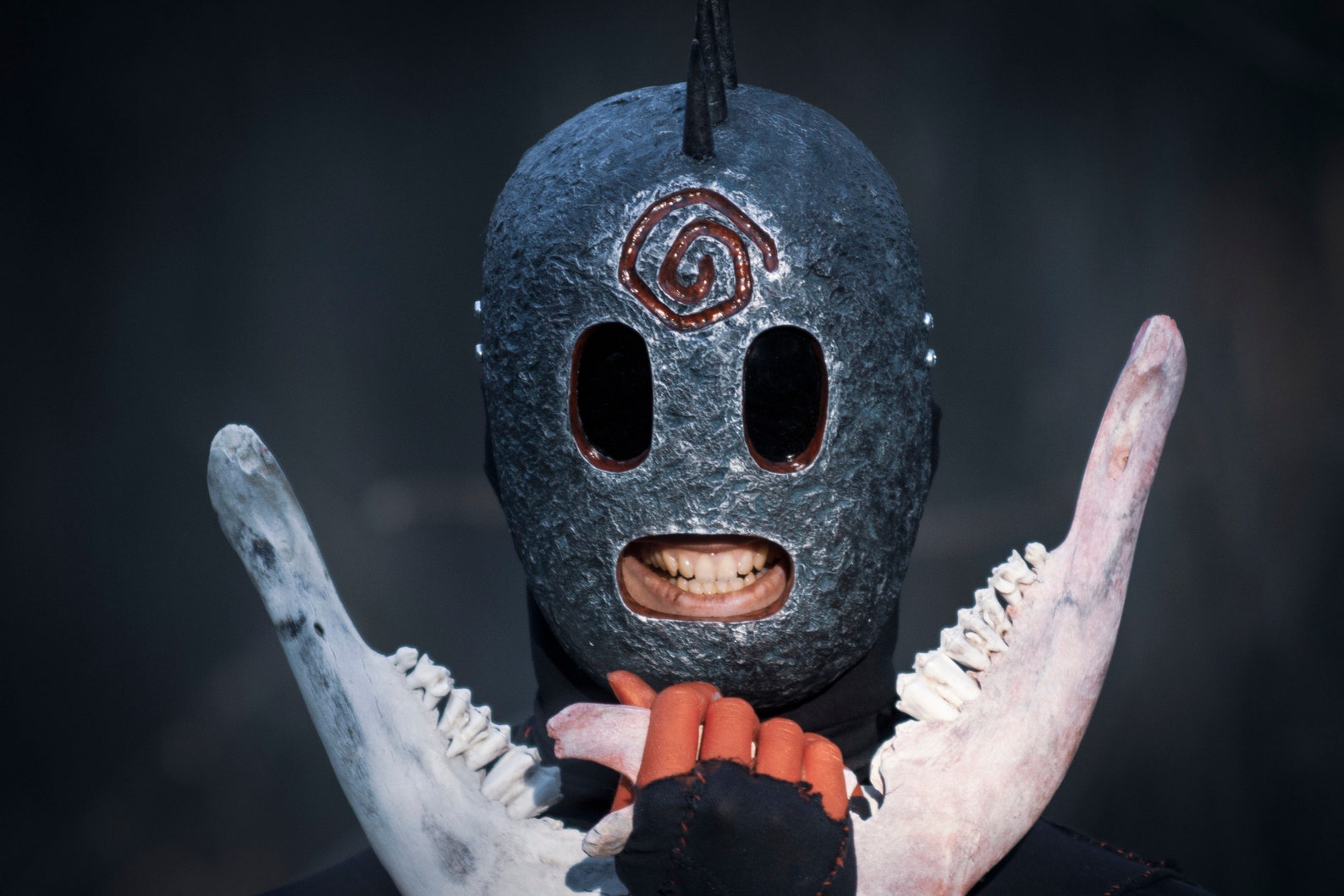Ghoul Stone Rave Mask Spikes Thorns spiral Bully - Etsy