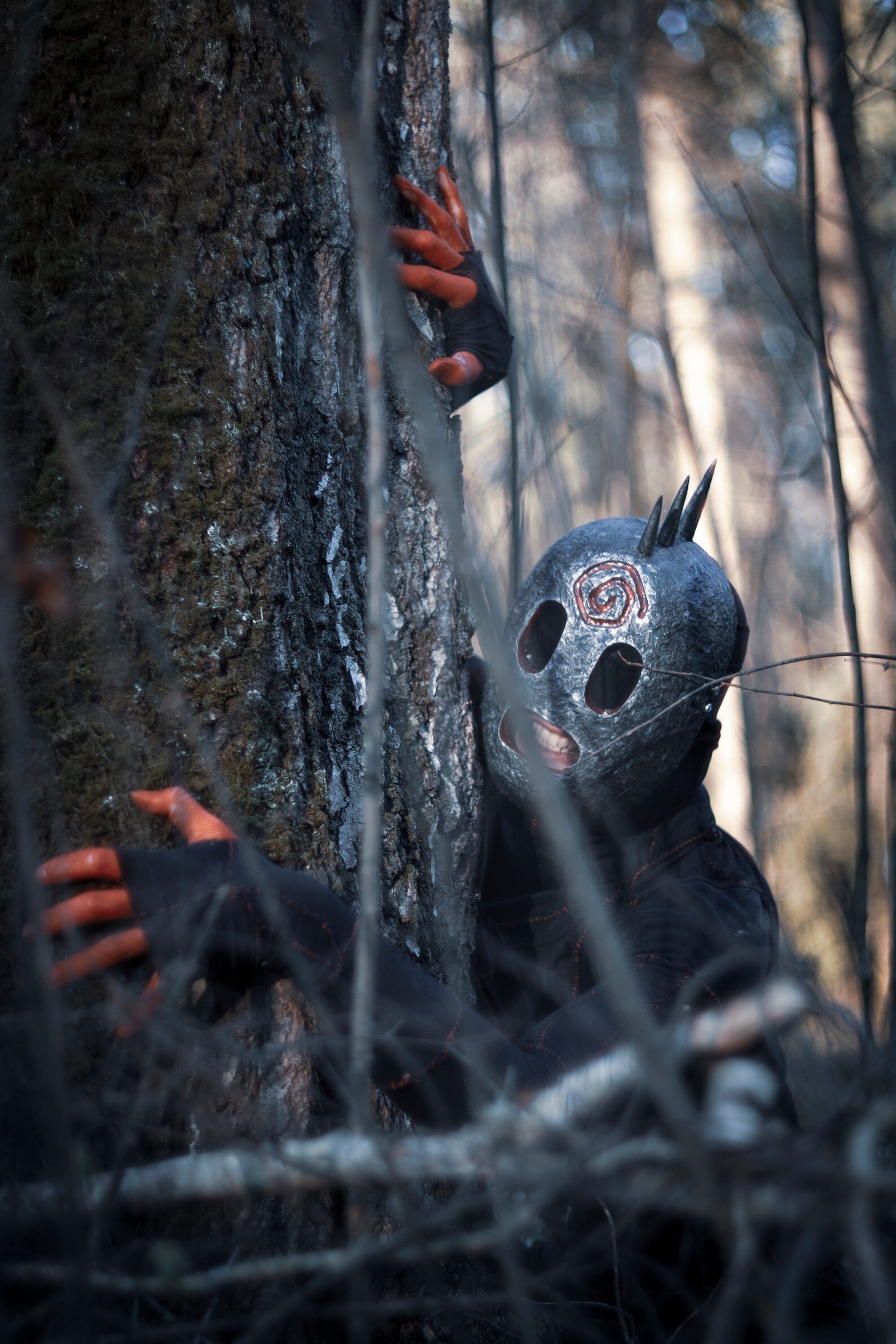 Ghoul Stone Rave Mask Spikes Thorns spiral Bully - Etsy