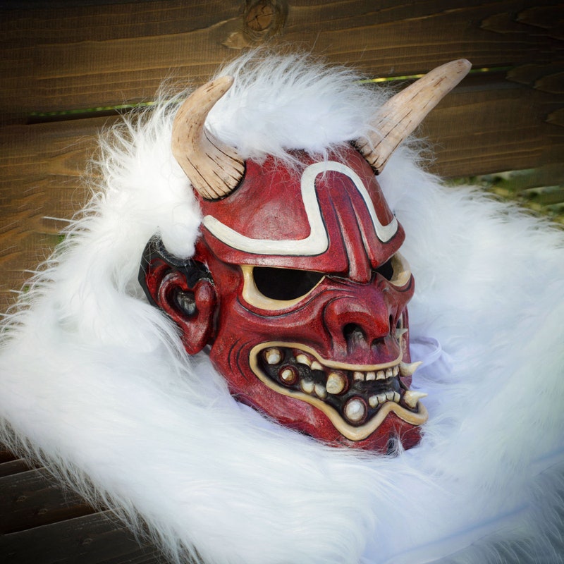 Full Face Demon Face Mask - Etsy
