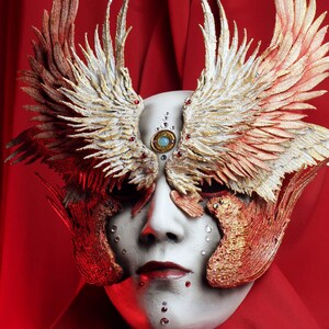 Angel Mask Seraphim Wings Halo Halloween Headpiece Fantasy Goddess ...