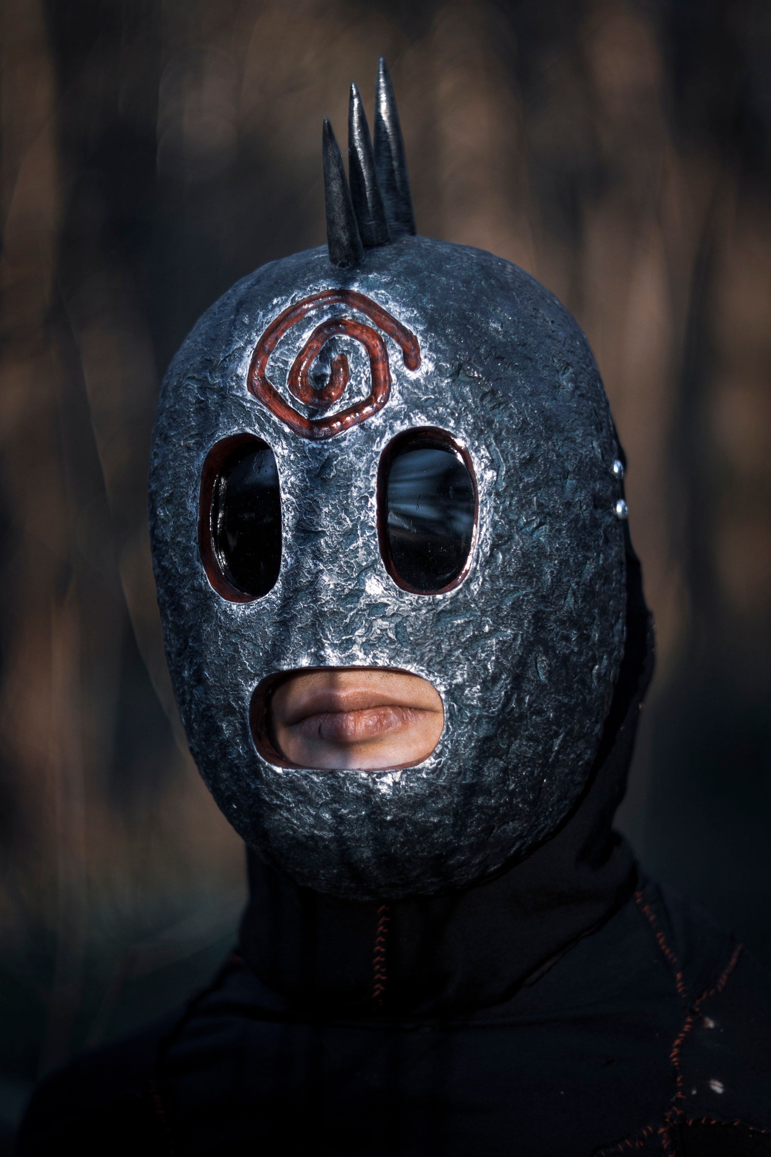 Ghoul Stone Rave Mask Spikes Thorns spiral Bully - Etsy