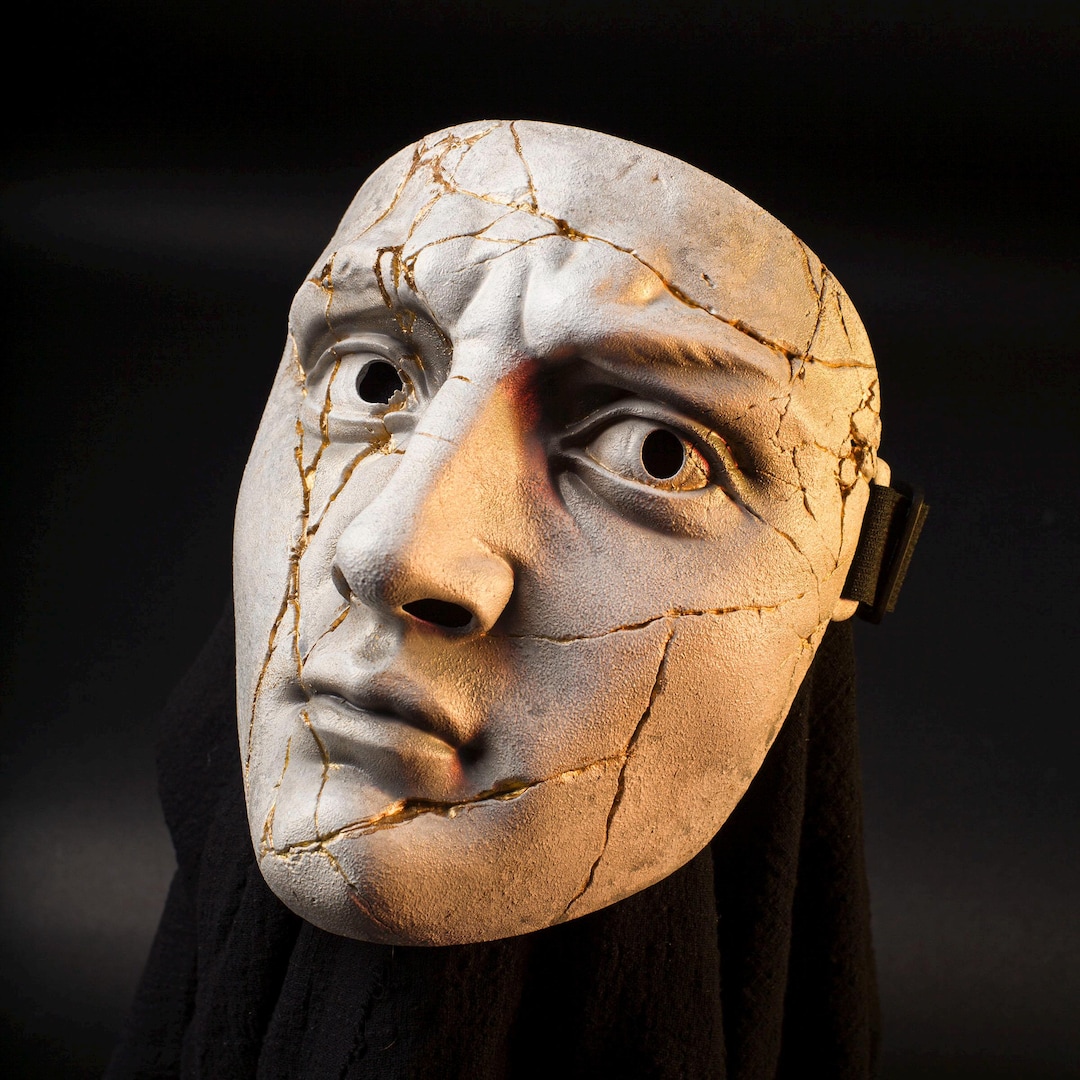 Michelangelo David Full Face Mask – Renaissance Cracked Stone / Broken ...