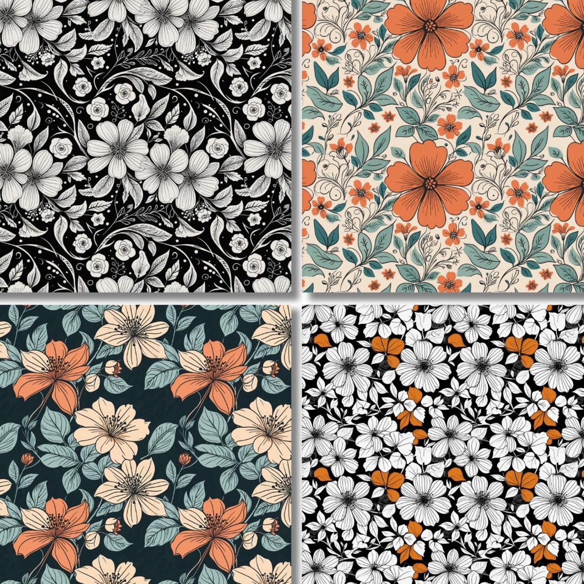 Floral Digital Scrapbook Paper Pack | 30 Vintage-inspired Pages ...