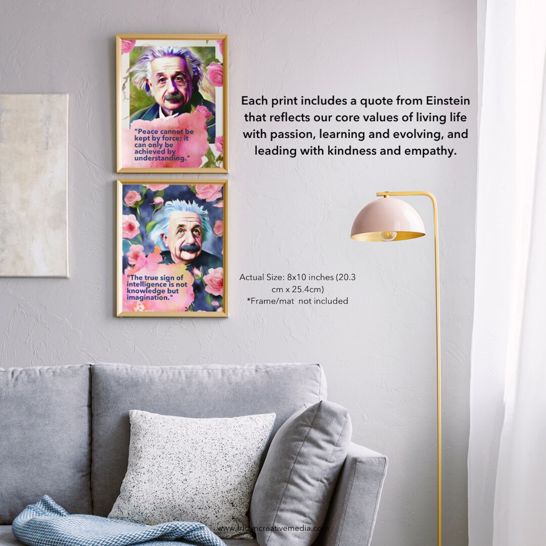 Einstein Quote Wall Art Watercolor Print Set-8x10 Watercolor Prints ...