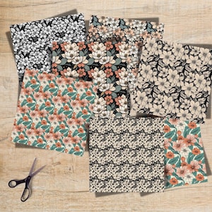 Floral Digital Scrapbook Paper Pack | 30 Vintage-inspired Pages ...