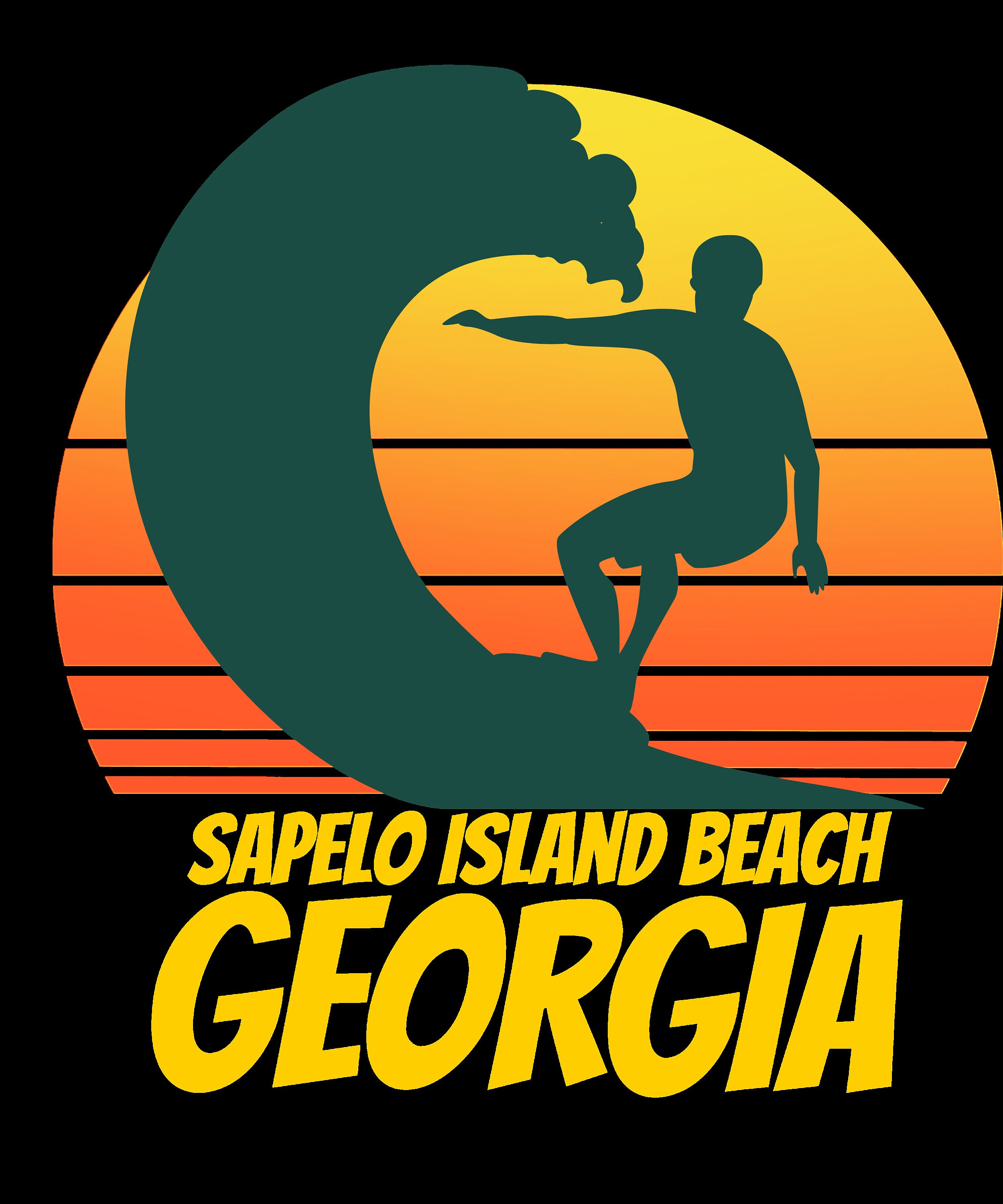 Sapelo Island Beach GEORGIA Surfer Tropical Sea Vacation Beach Sticker ...