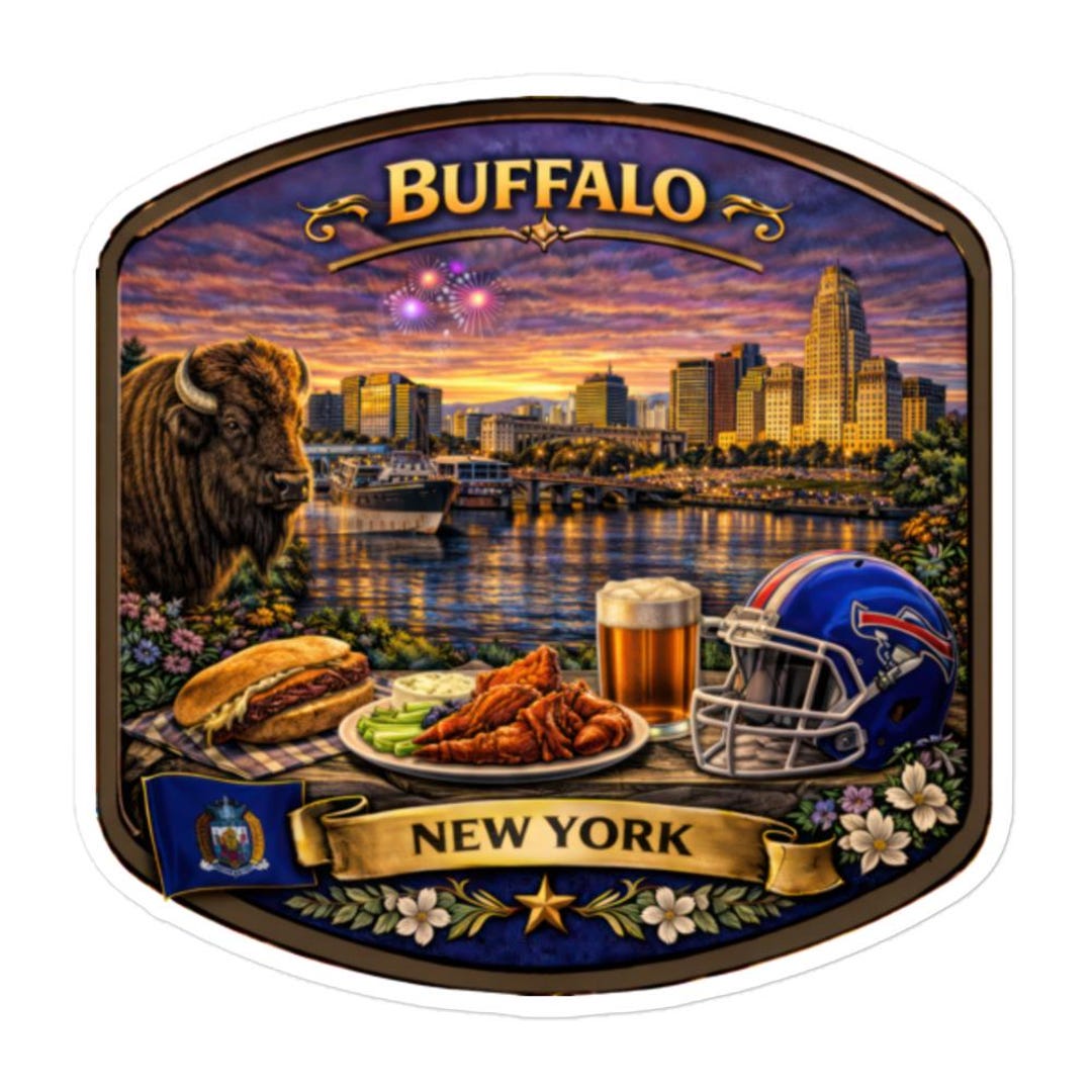 Buffalo Cityscape Sticker, Western New York Travel Decal, Vinyl Planner ...