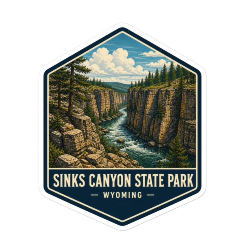 Sinks Canyon State Park Wyoming Glossy Travel Sticker Popo Agie River ...
