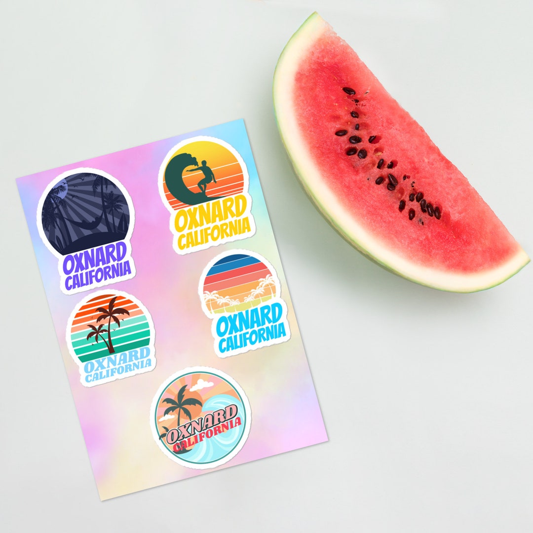 OXNARD CALIFORNIA Surfer Tropical Sea Vacation Beach Sticker Pack - Etsy