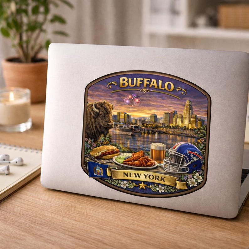 Buffalo Cityscape Sticker, Western New York Travel Decal, Vinyl Planner ...