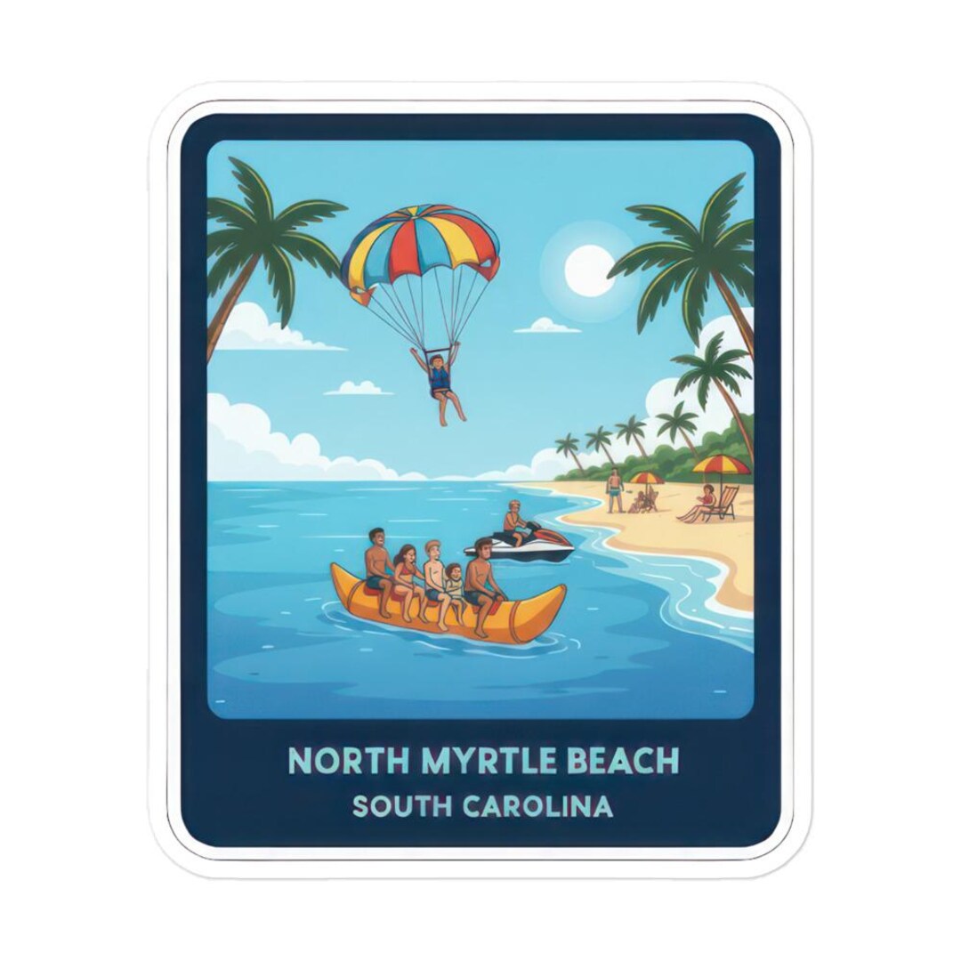North Myrtle Beach Sticker | Glossy Surf Souvenir - Etsy