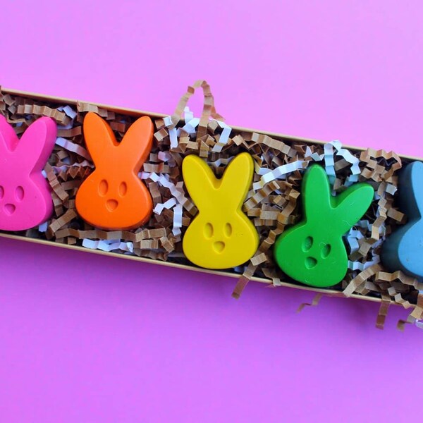 Bunny Crayons - Etsy