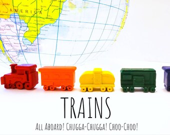 Train Crayons | Etsy