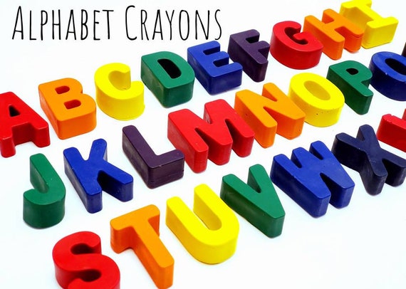 Alphabet Crayon Set Letters & Number Crayons Classroom Set - Etsy