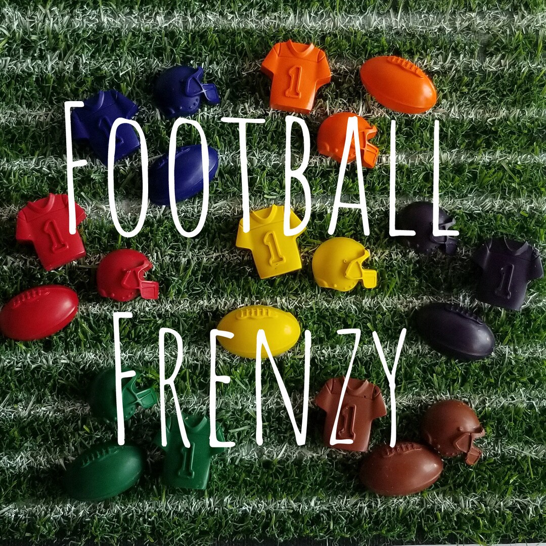 Football Helmet & Sports Jersey Crayons Set of 6 Handmade - Etsy