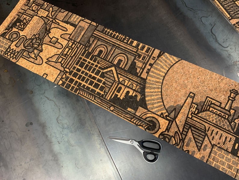 Drew Millward Real Cork Wallpaper - Mid-century Industrial Skulls ...