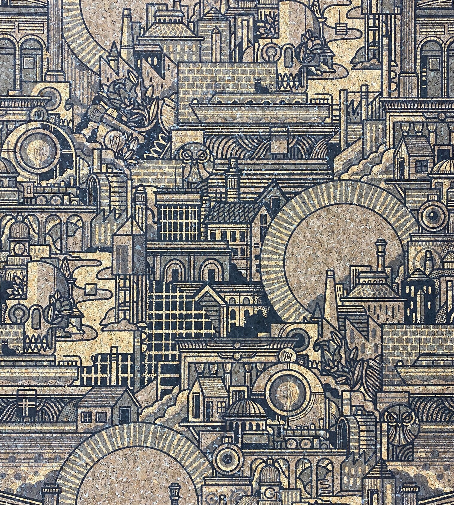 Wallpaper Sample Real Cork Architectural Feature Wallpaper Mural ...