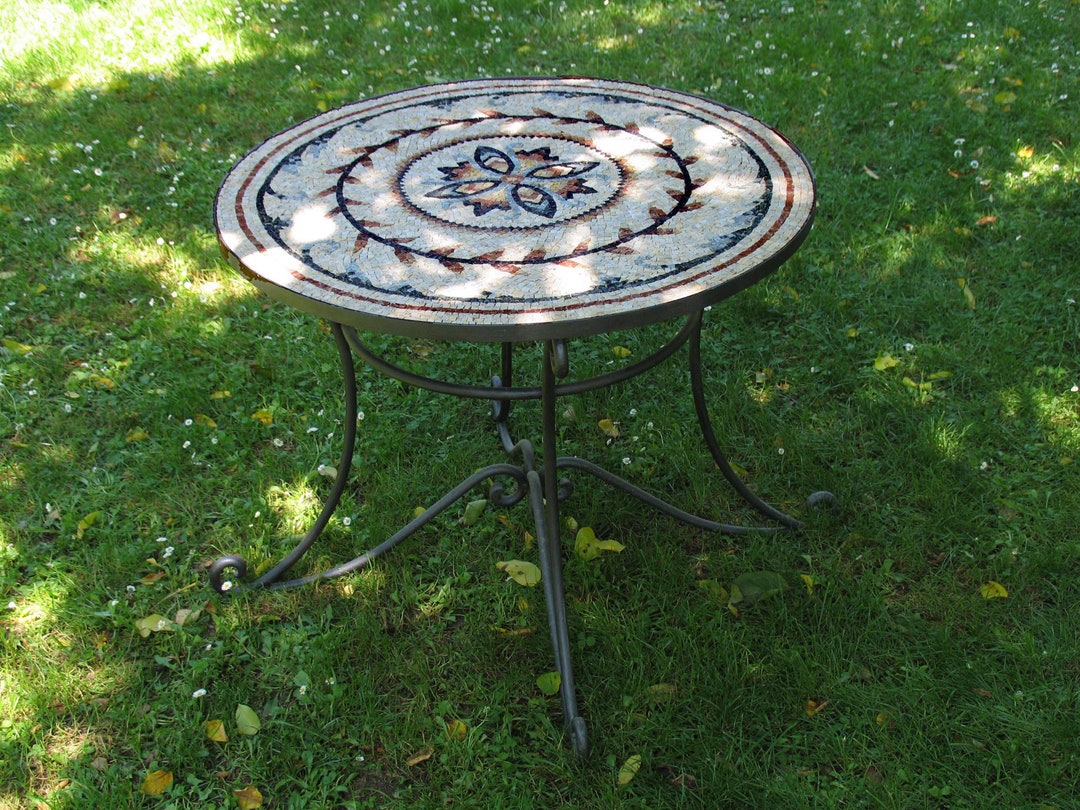 MOSAIC KIT - Round Mosaic Table + Tutorial - Complete Set for Handmade ...