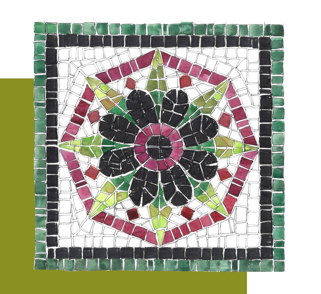 Mosaic Kit" Flower" + Tutorial - Etsy