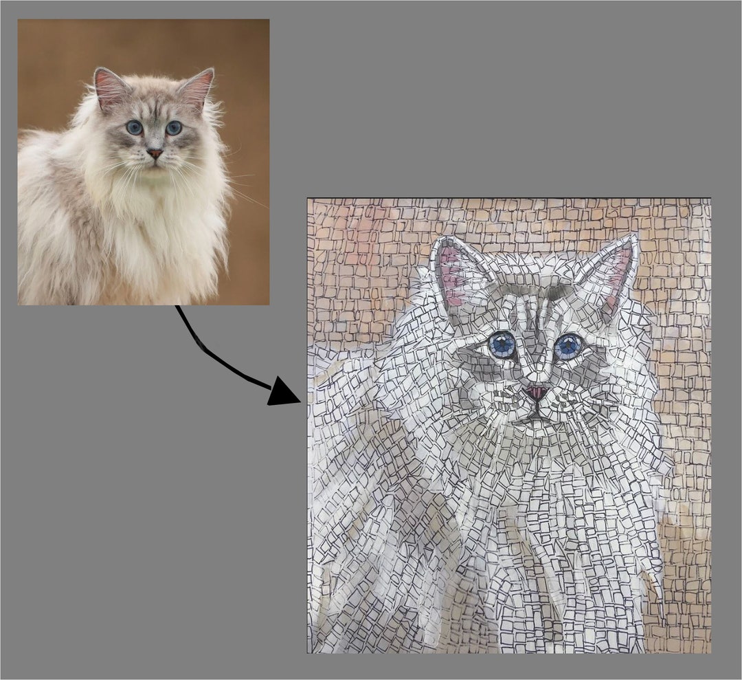 Mosaic Kit Portrait of Your Cat Tutorial - Etsy