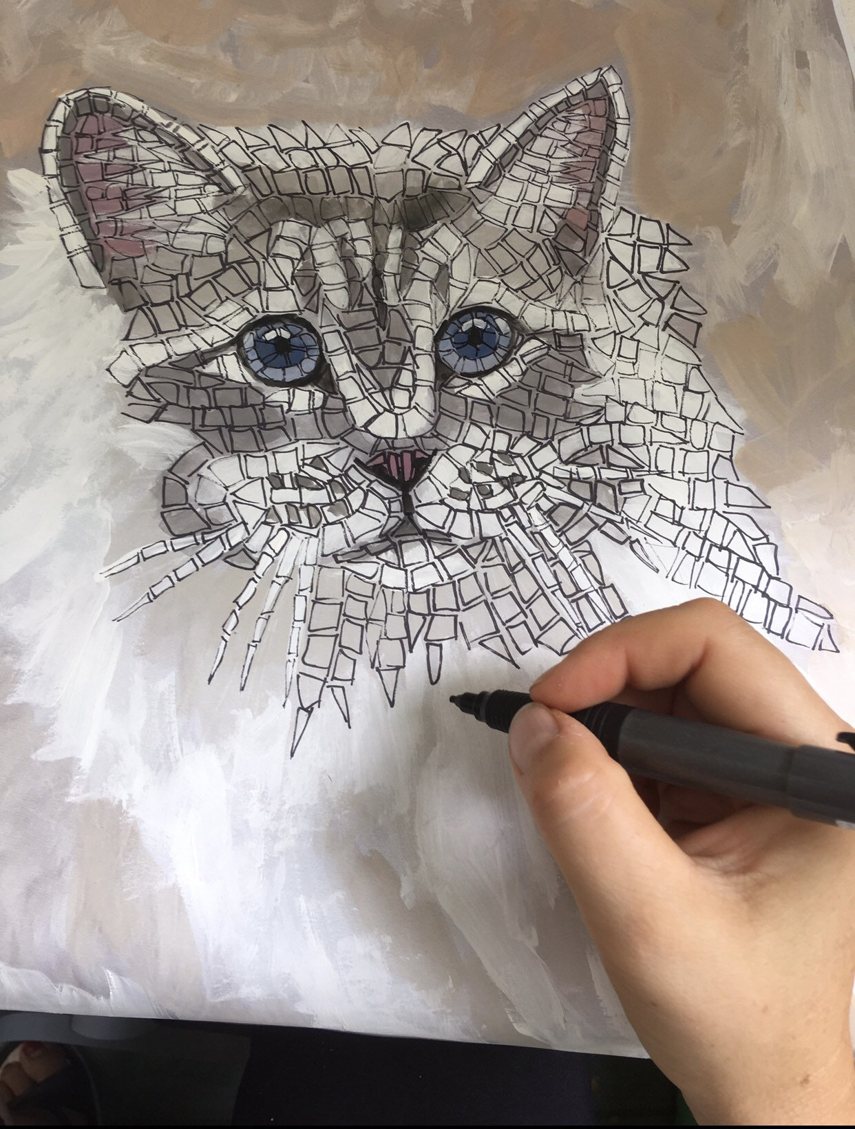 Mosaic Kit Portrait of Your Cat Tutorial - Etsy
