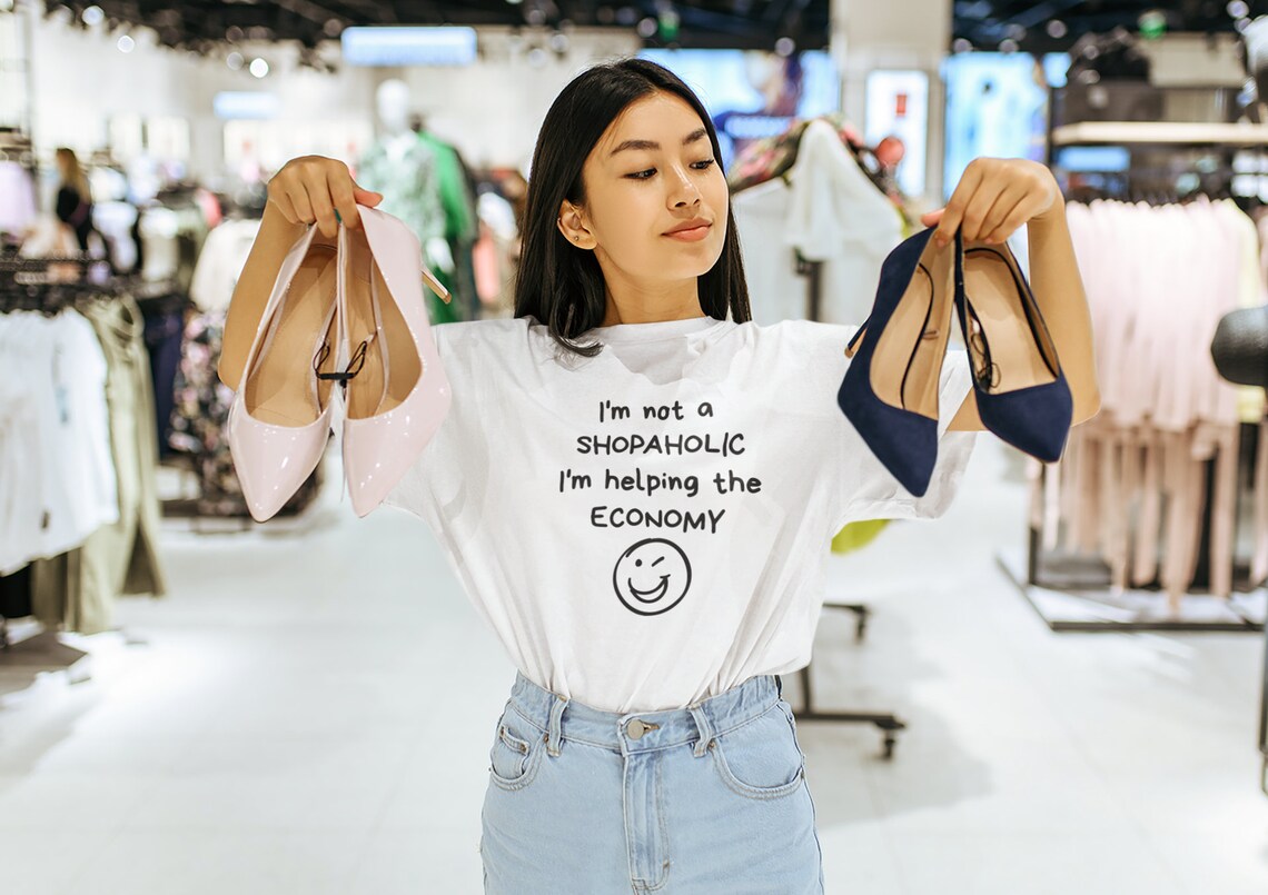 Shopaholic Svg | Digital Download | Funny Shopping Sayings, Tote Bag ...