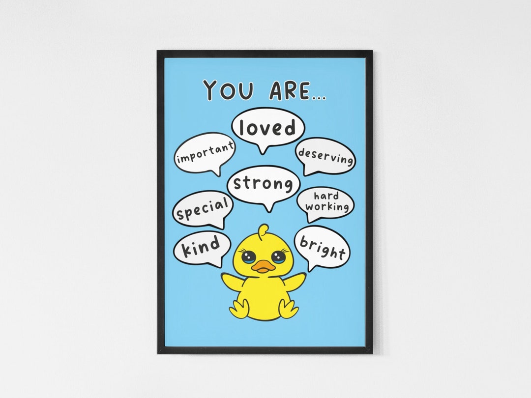 You Are, Positive Affirmations for Kids, Motivational Poster, Mental ...
