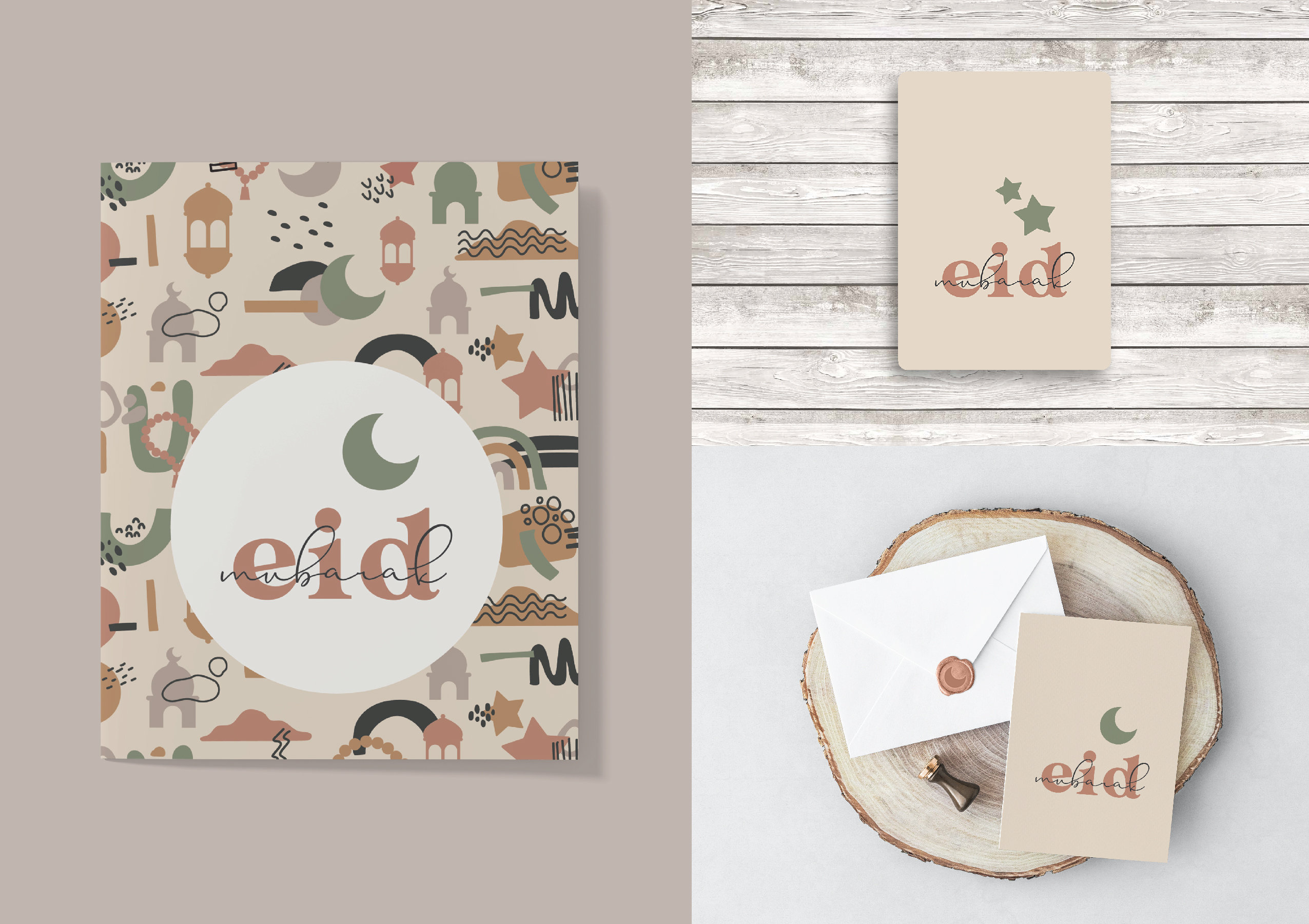 Set of 3 Printable Eid Cards, Modern Eid Cards, Digital Download, Eid ...